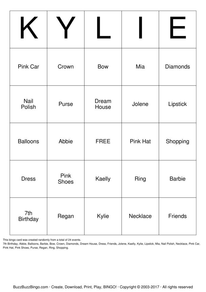 Barbie Bingo Cards to Download, Print and Customize!