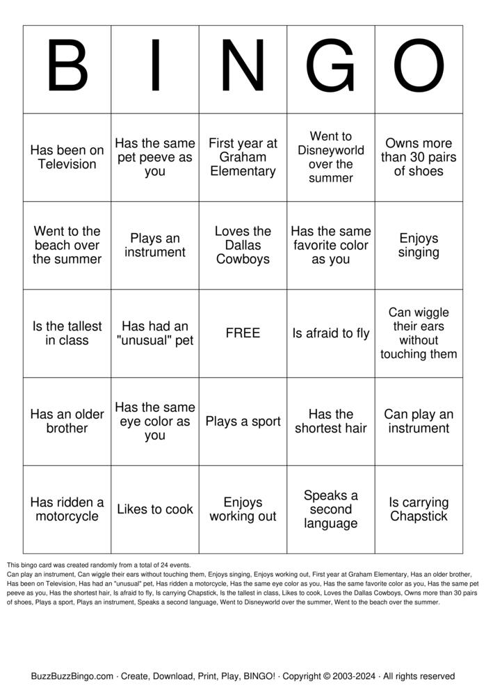 Icebreaker Bingo Cards to Download, Print and Customize!