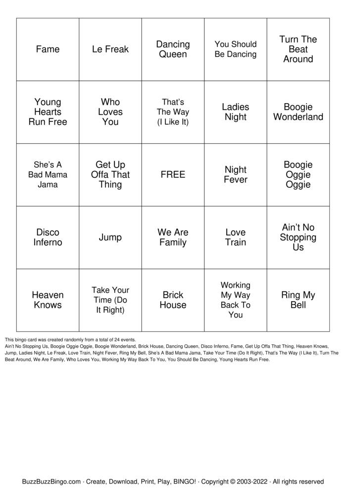 SINGO Bingo Cards to Download, Print and Customize!
