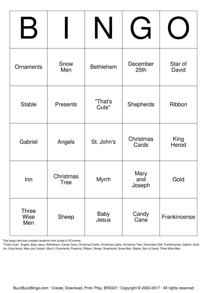 Three King's bingo Bingo Cards to Download, Print and Customize!