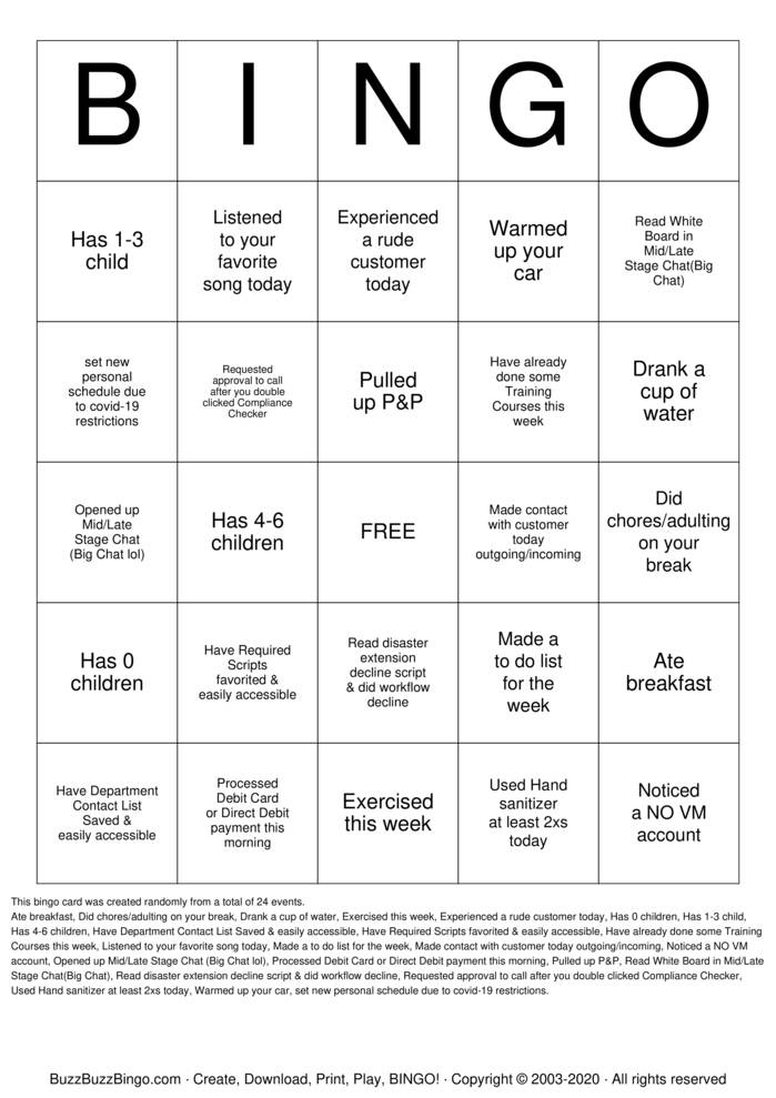 Ups & Downs & Reminders Bingo Cards to Download, Print and Customize!