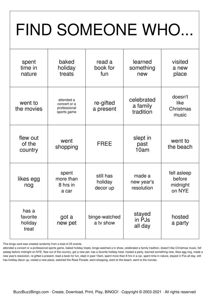 Winter Break Bingo Cards to Download, Print and Customize!