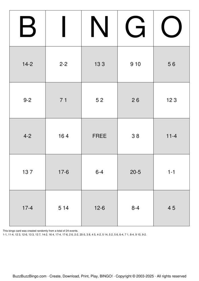6th grade Math Bingo Cards to Download, Print and Customize!
