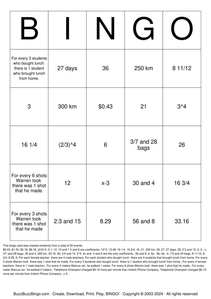 7x7 Bingo Cards to Download, Print and Customize!