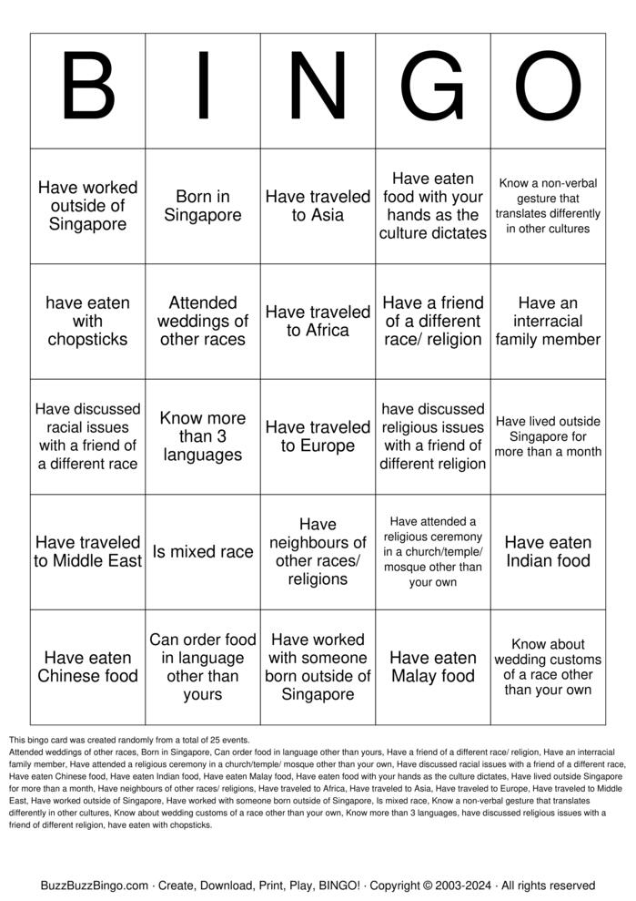 Diversity Bingo Cards to Download, Print and Customize!