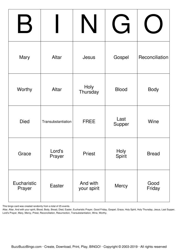 First Holy Communion Bingo Cards to Download, Print and Customize!