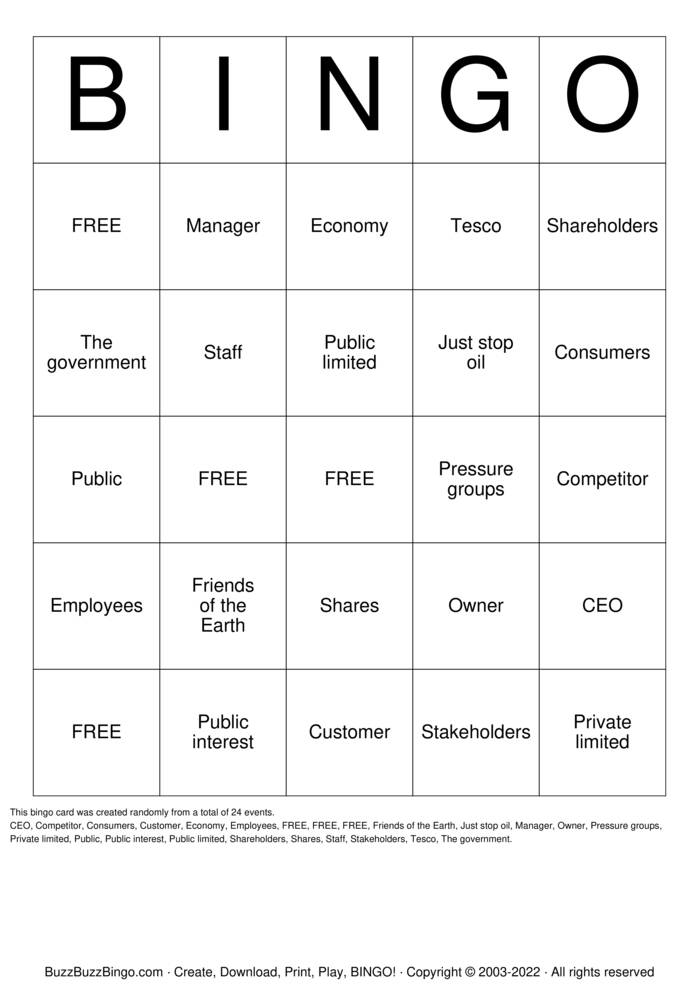 GCSE Business Bingo Cards to Download, Print and Customize!