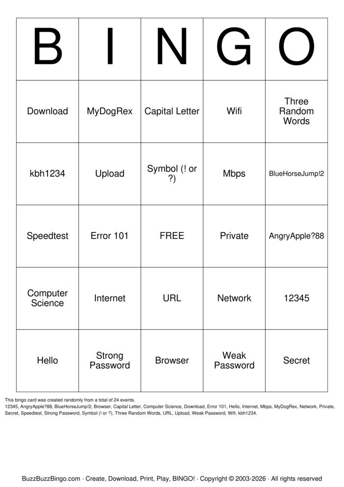 Internet Safety Bingo Cards to Download, Print and Customize!