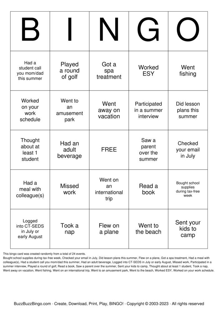 Special Education Back-to-School Bingo Cards to Download, Print and ...