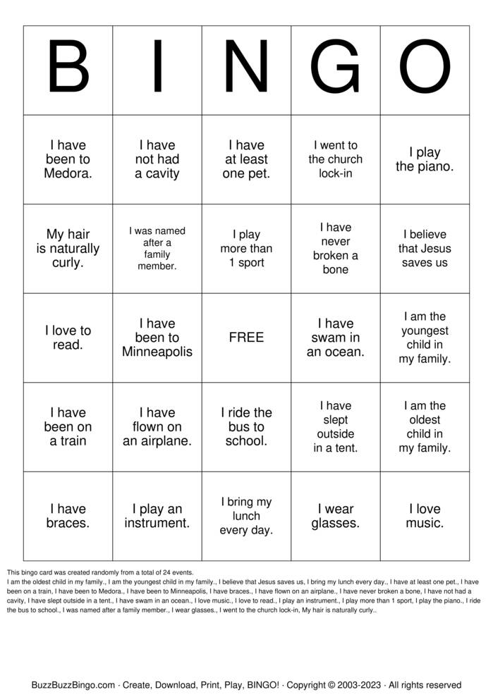 Classmate Bingo Bingo Cards to Download, Print and Customize!