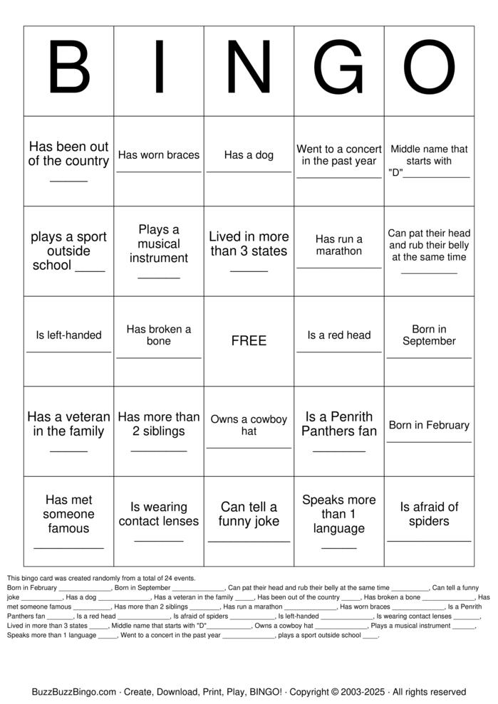 Classmate Bingo Bingo Cards to Download, Print and Customize!