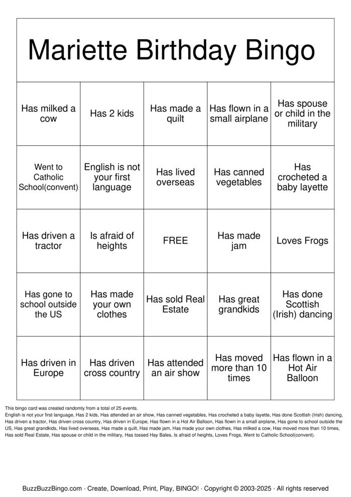 Custom Bingo Cards to Download, Print and Customize!