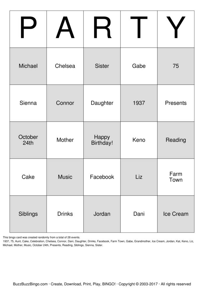 Custom Bingo Cards to Download, Print and Customize!
