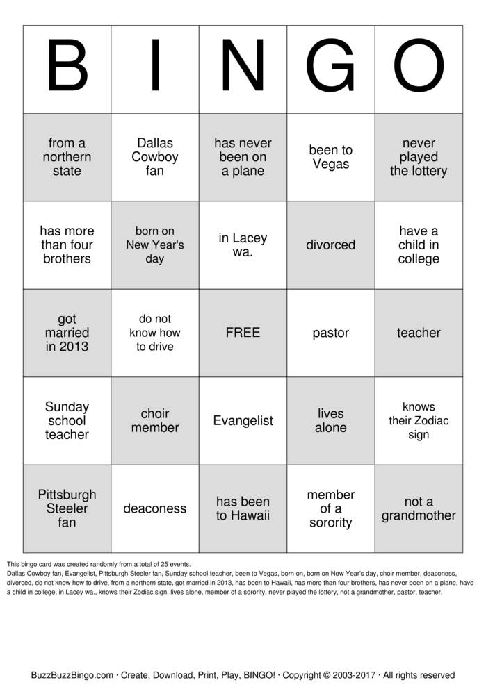 Human Scavenger Hunt Bingo Cards to Download, Print and Customize!