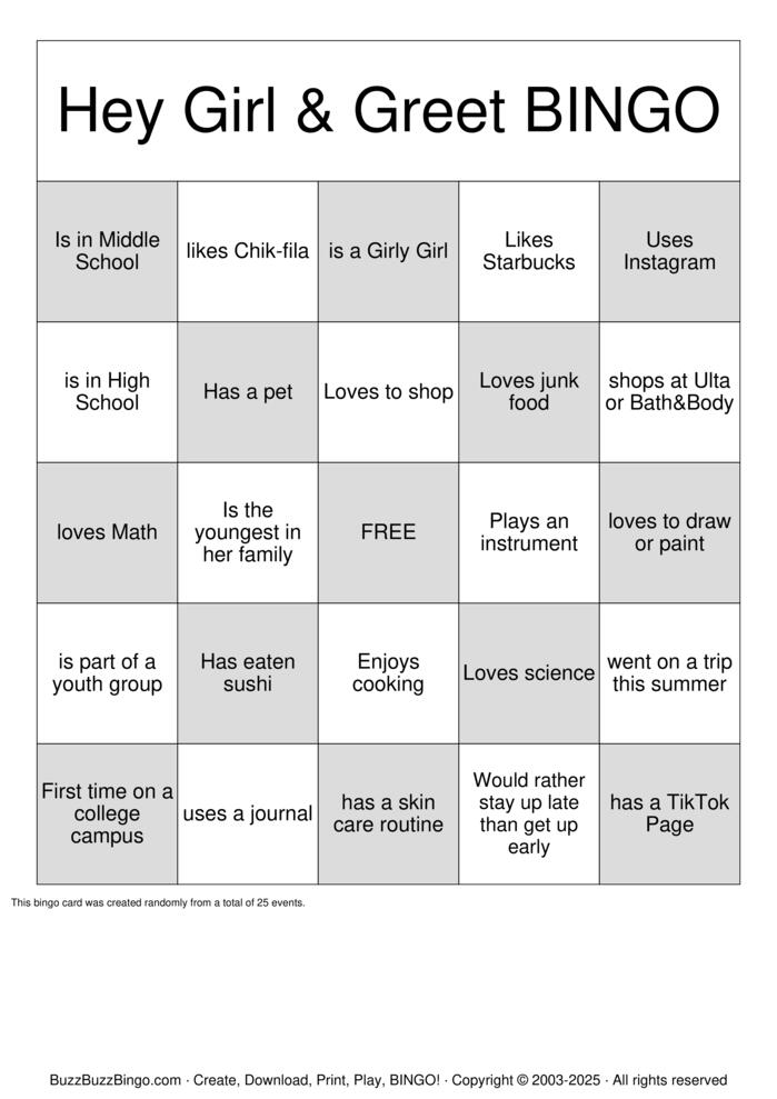 Meet & Greet BINGO Bingo Cards to Download, Print and Customize!