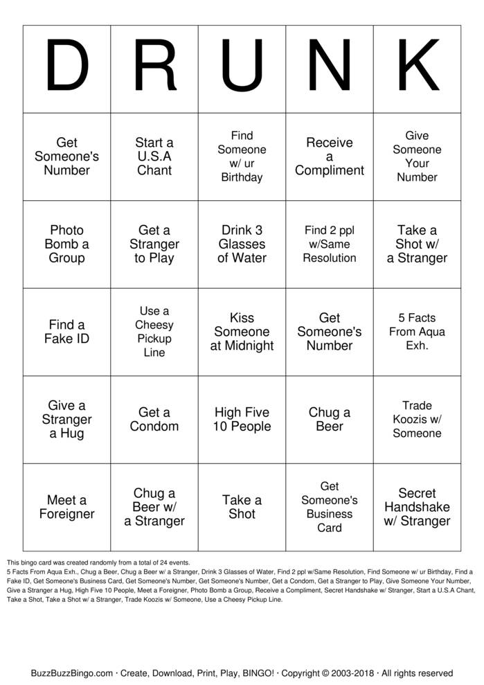 SHOT BINGO XMAS Bingo Cards to Download, Print and Customize!