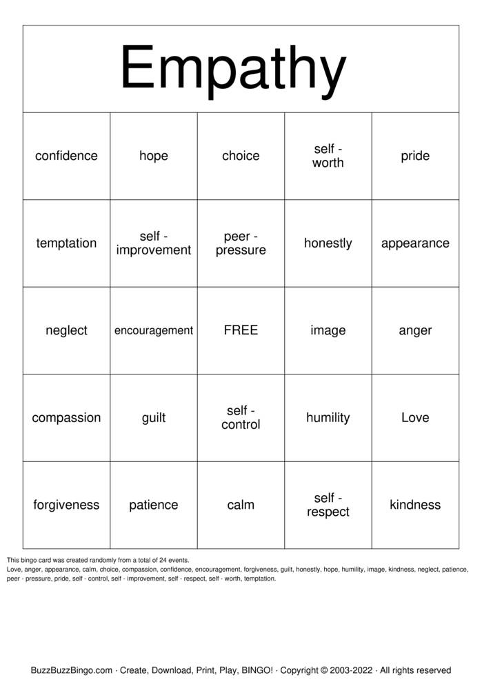 encouragement Bingo Cards to Download, Print and Customize!