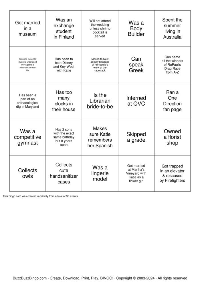 HUMAN BINGO Bingo Cards to Download, Print and Customize!