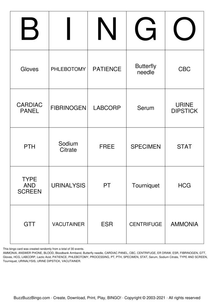 LAB WEEK Bingo Cards to Download, Print and Customize!
