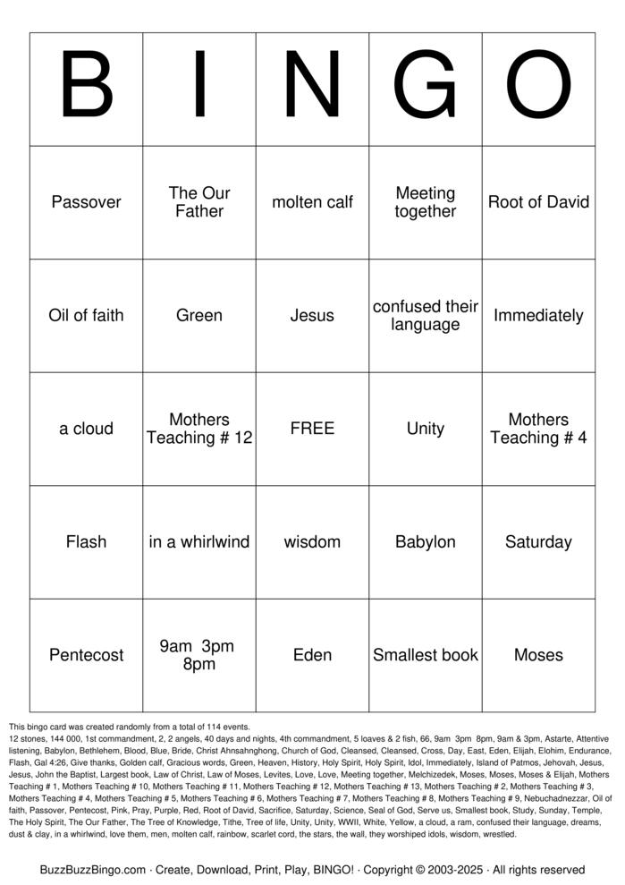 Bible Bingo Cards to Download, Print and Customize!