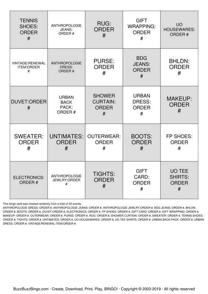 CUSTOMER SERVICE Bingo Cards to Download, Print and Customize!