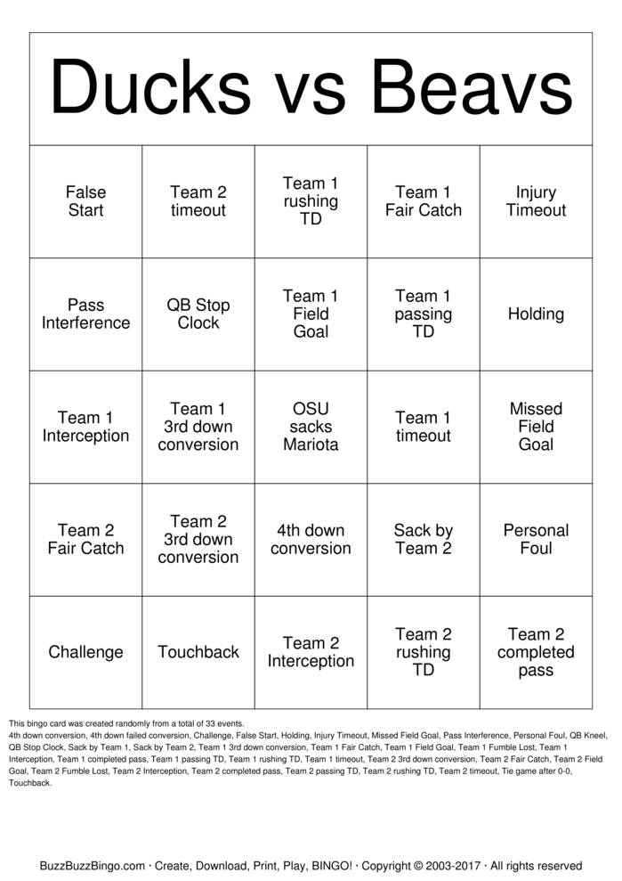 Civil War 2014 Bingo Cards to Download, Print and Customize!