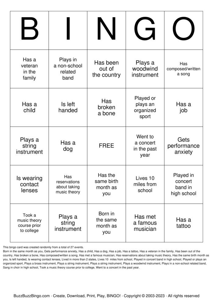 Classmate Bingo Bingo Cards to Download, Print and Customize!