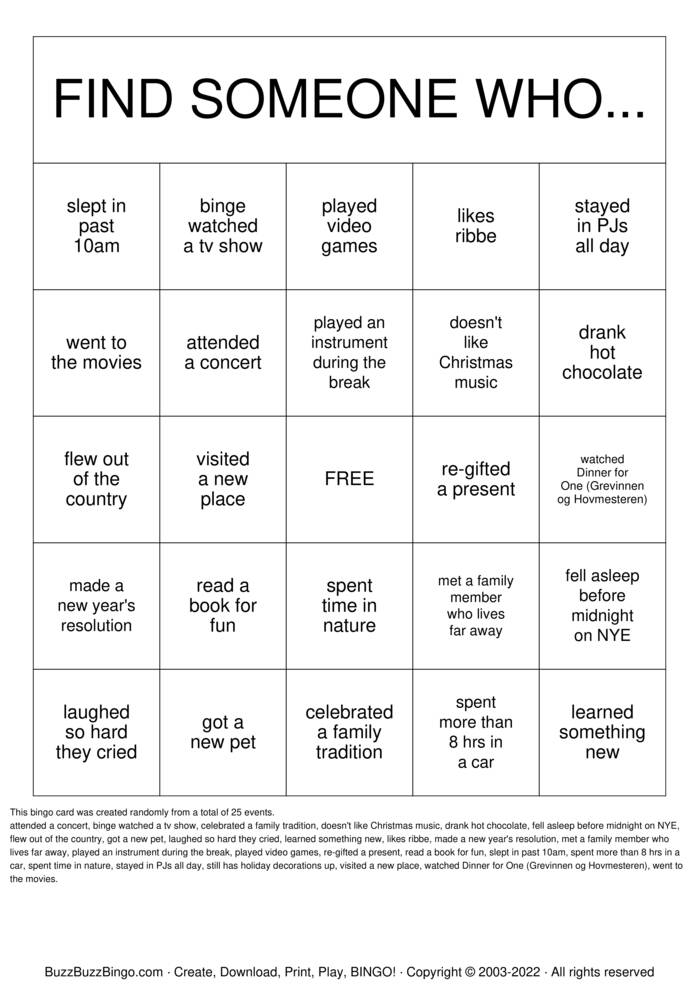 Winter Break Bingo Cards to Download, Print and Customize!