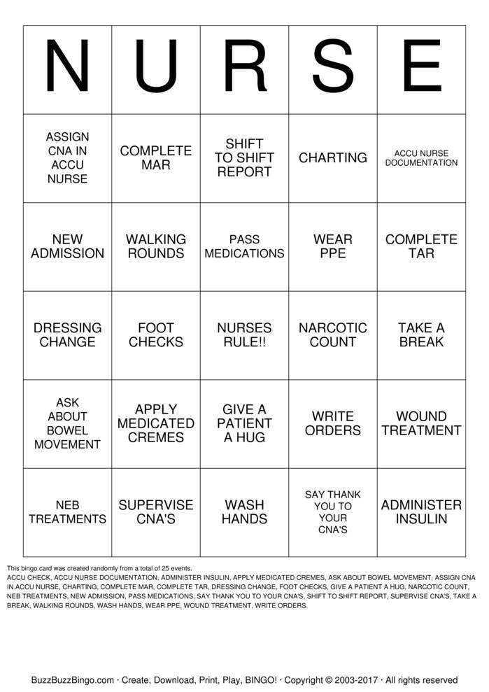rn Bingo Cards to Download, Print and Customize!