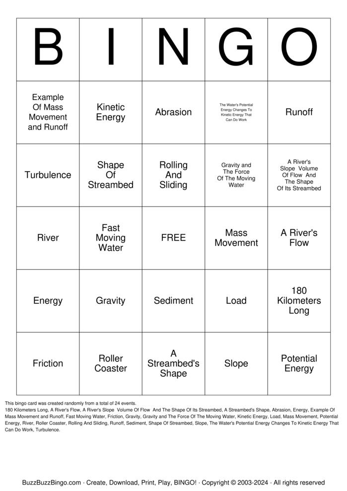 Kinetic and Potential Energy Bingo Cards to Download, Print and Customize!