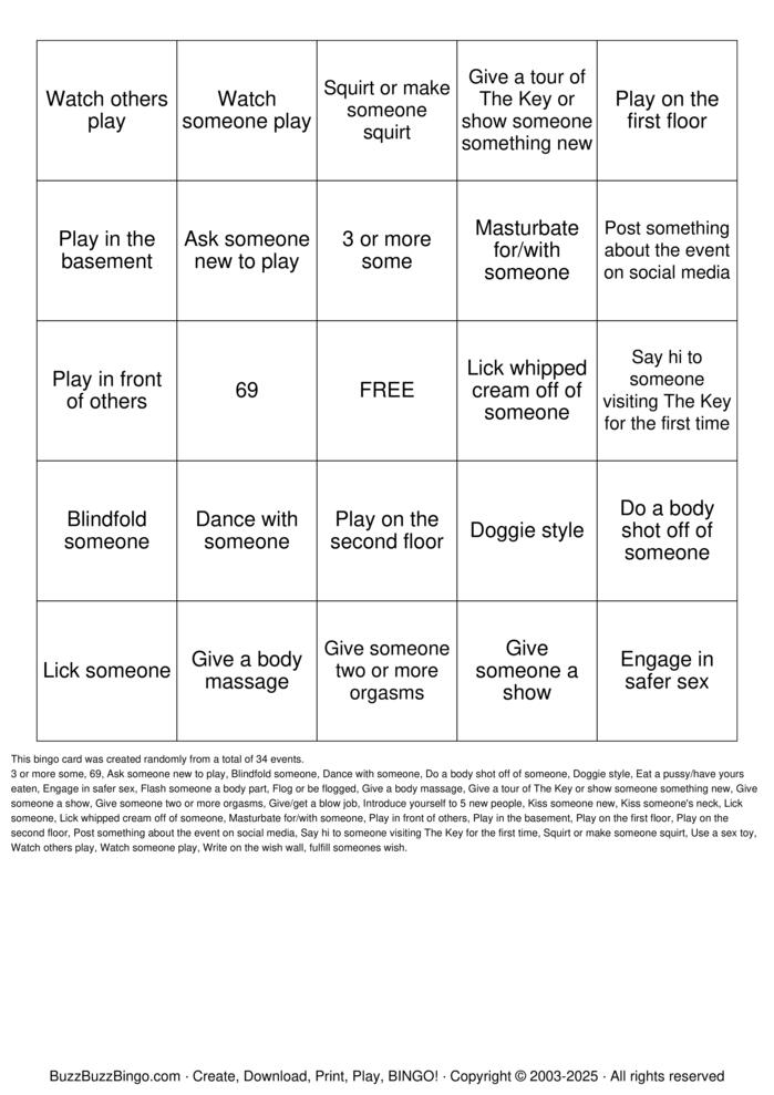 The Key Bingo Bingo Cards to Download, Print and Customize!