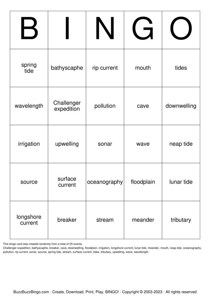 Create Printable Vocabulary Bingo Cards
