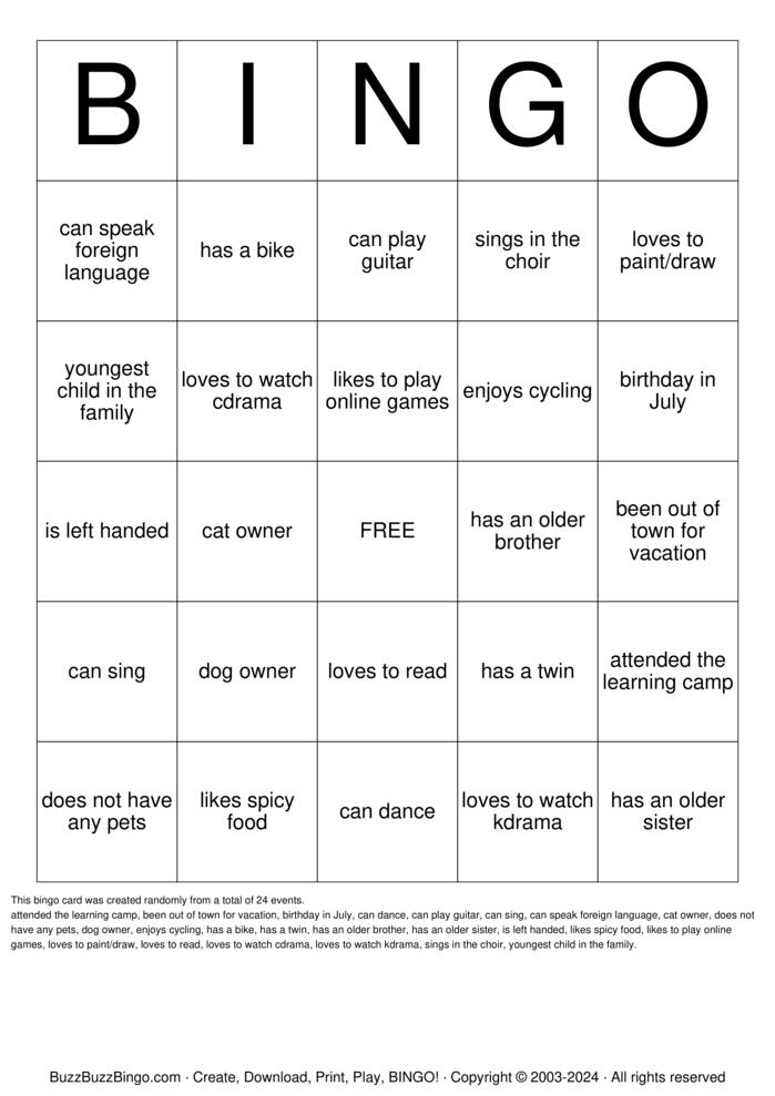 Meet & Greet Bingo Cards to Download, Print and Customize!