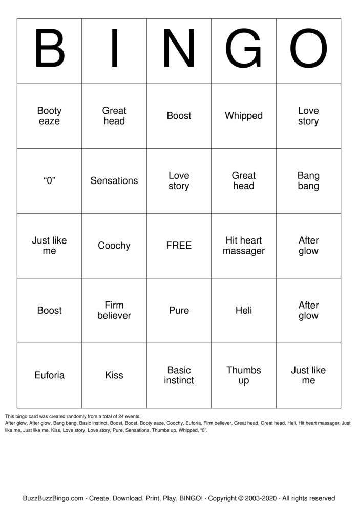 Pure romance bingo Bingo Cards to Download, Print and Customize!