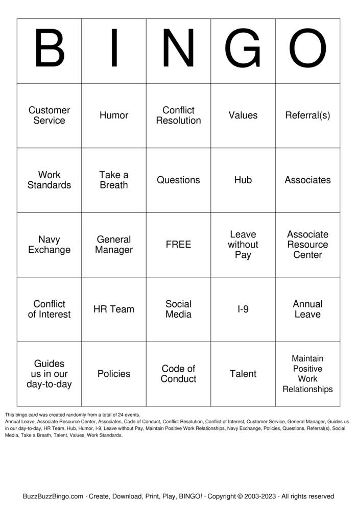 HR Buzzword Bingo Cards to Download, Print and Customize!