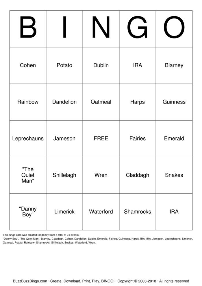 Scotland Bingo Cards to Download, Print and Customize!