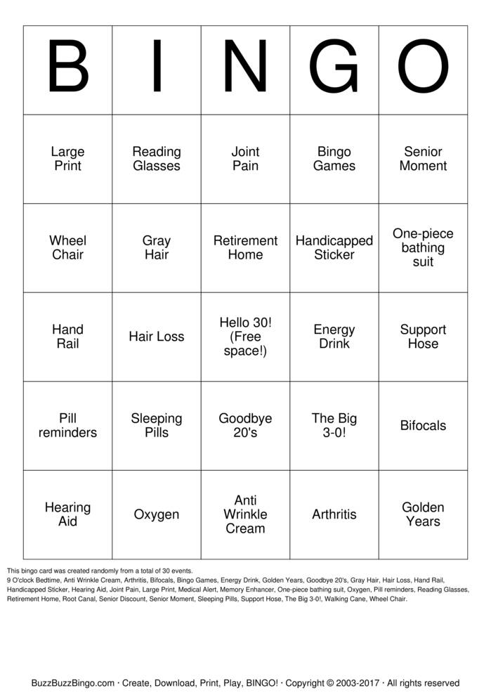 Erin's 30th Birthday Bingo Cards to Download, Print and Customize!