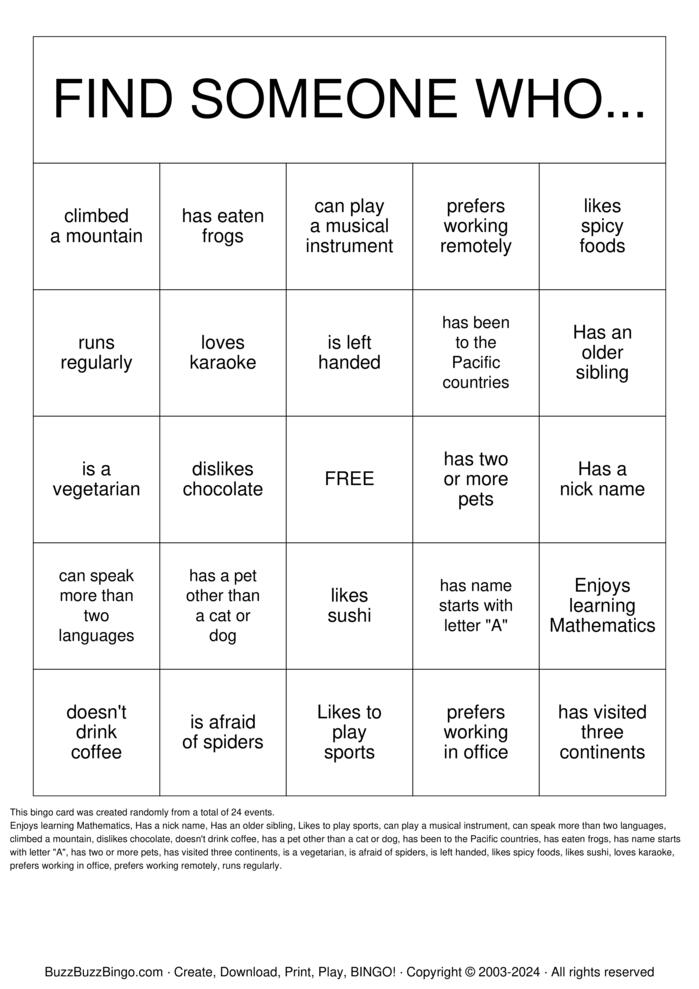 Introduction Bingo Cards to Download, Print and Customize!
