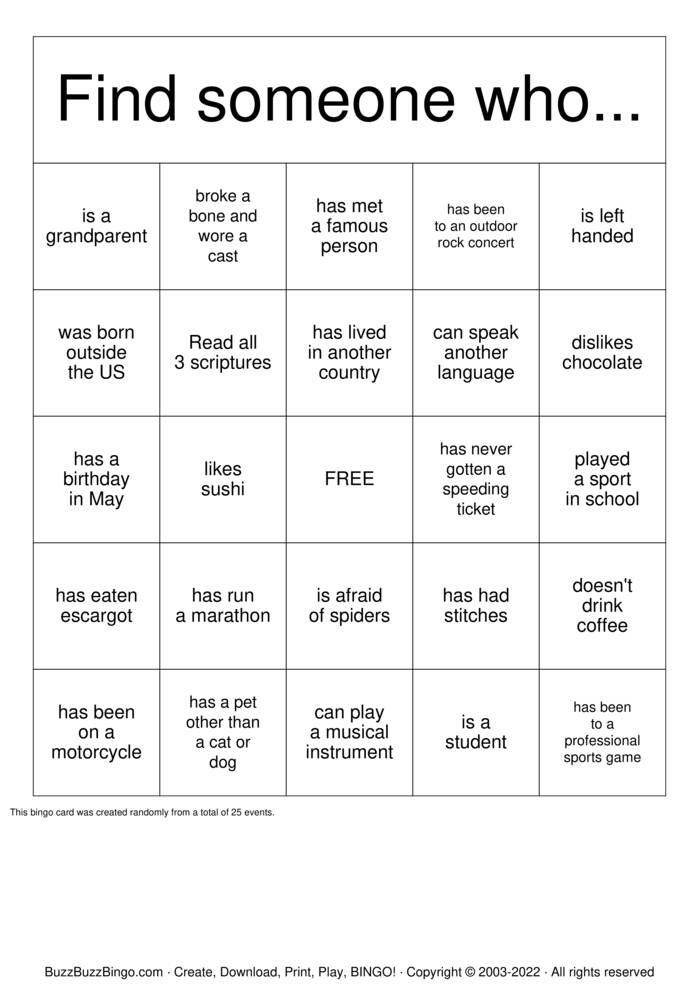 Promatch May Mixer Bingo Cards to Download, Print and Customize!