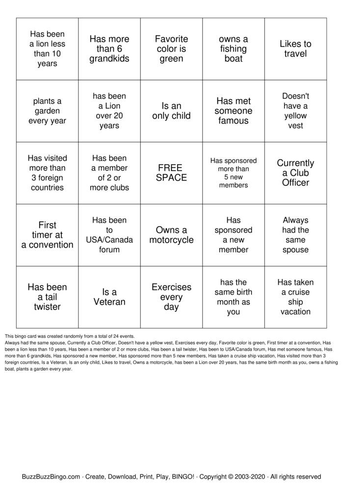 HUMAN BINGO Bingo Cards to Download, Print and Customize!
