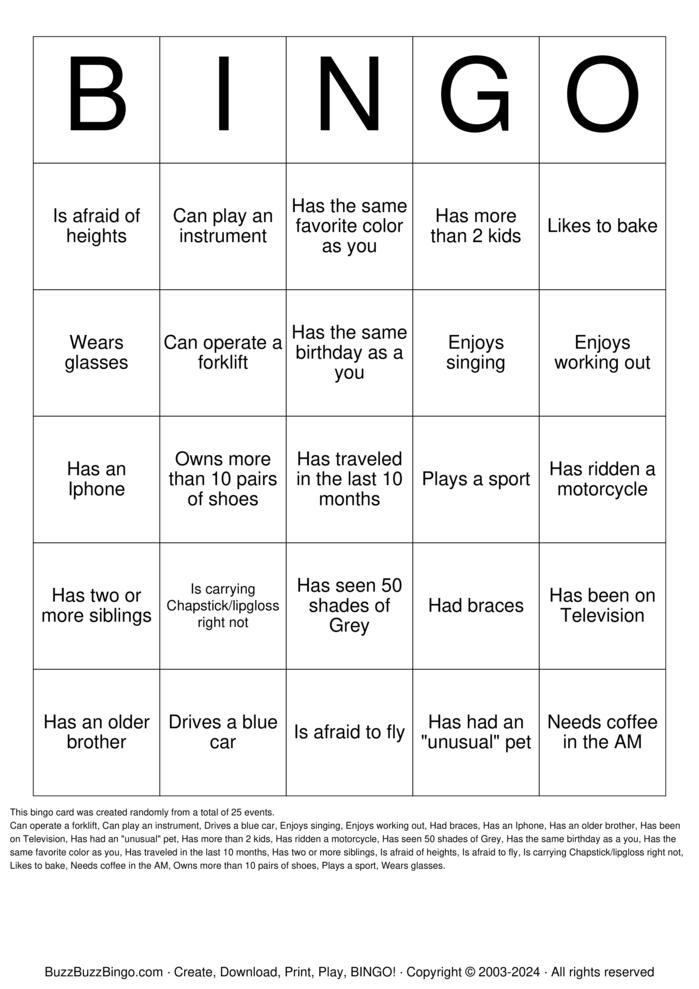 Icebreaker Bingo Cards to Download, Print and Customize!