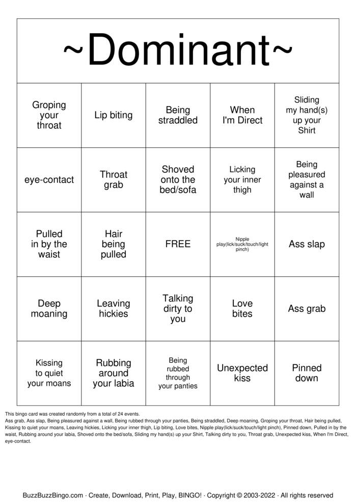 KINKY BINGO Bingo Cards to Download, Print and Customize!