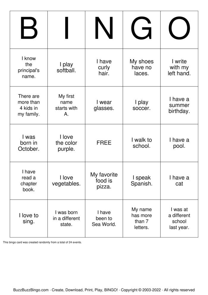 People Bingo Bingo Cards to Download, Print and Customize!