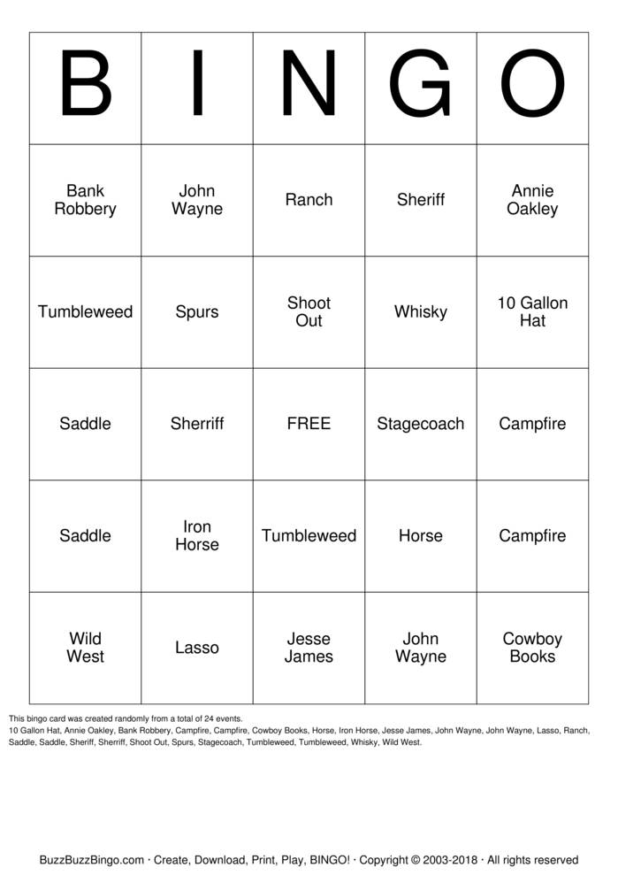 RODEO Bingo Cards to Download, Print and Customize!