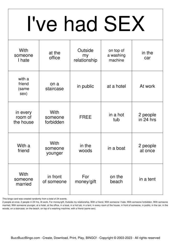 Sex Bingo Bingo Cards To Download Print And Customize
