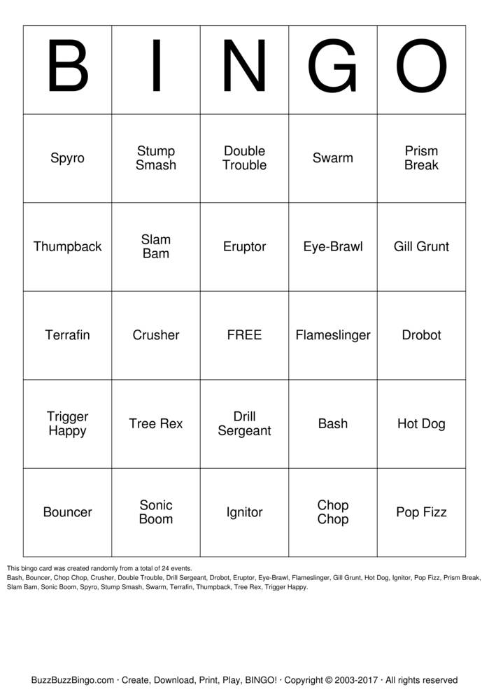 Skylanders Flameslinger Card