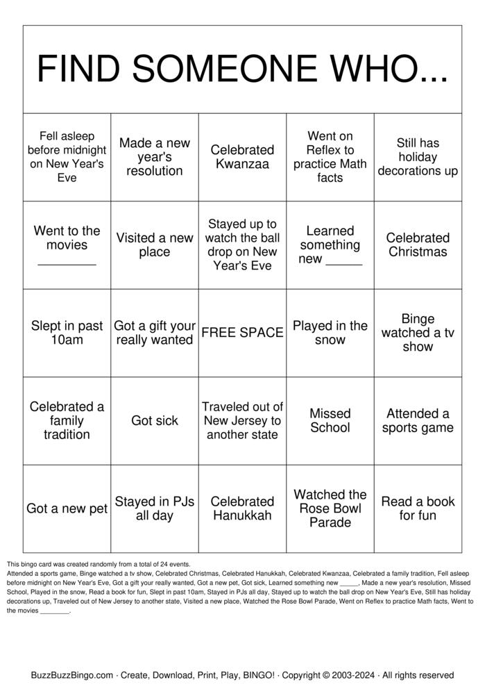 Winter Break Bingo Cards to Download, Print and Customize!