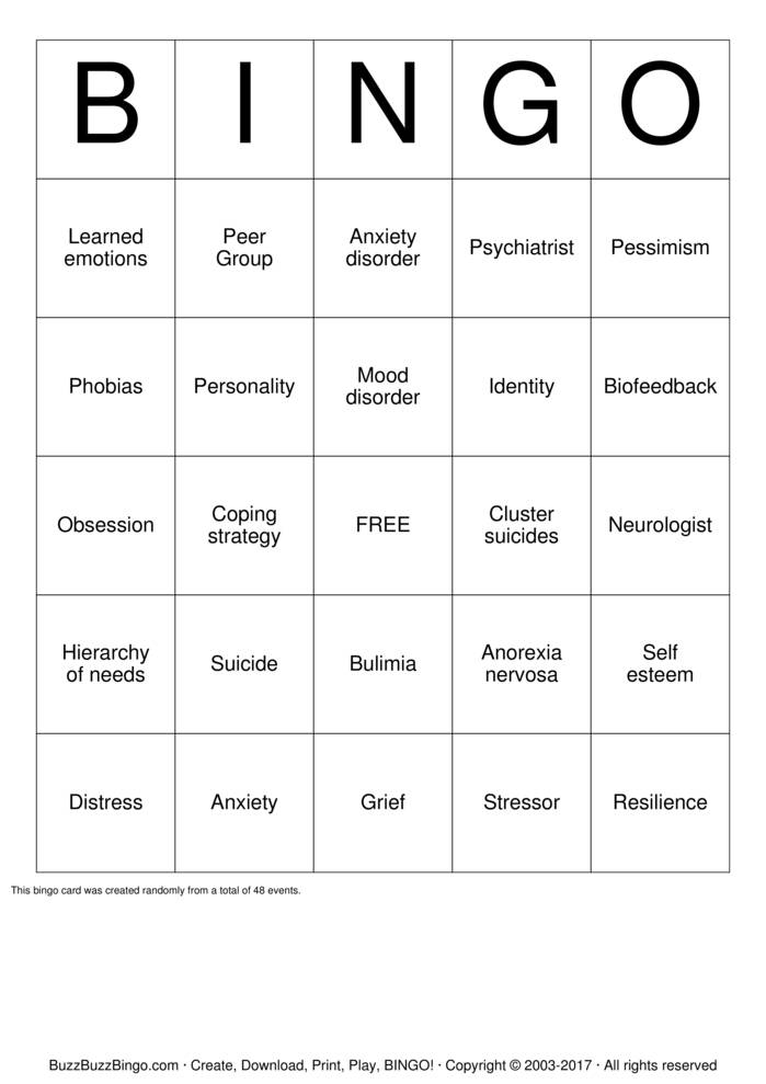 support Bingo Cards to Download, Print and Customize!