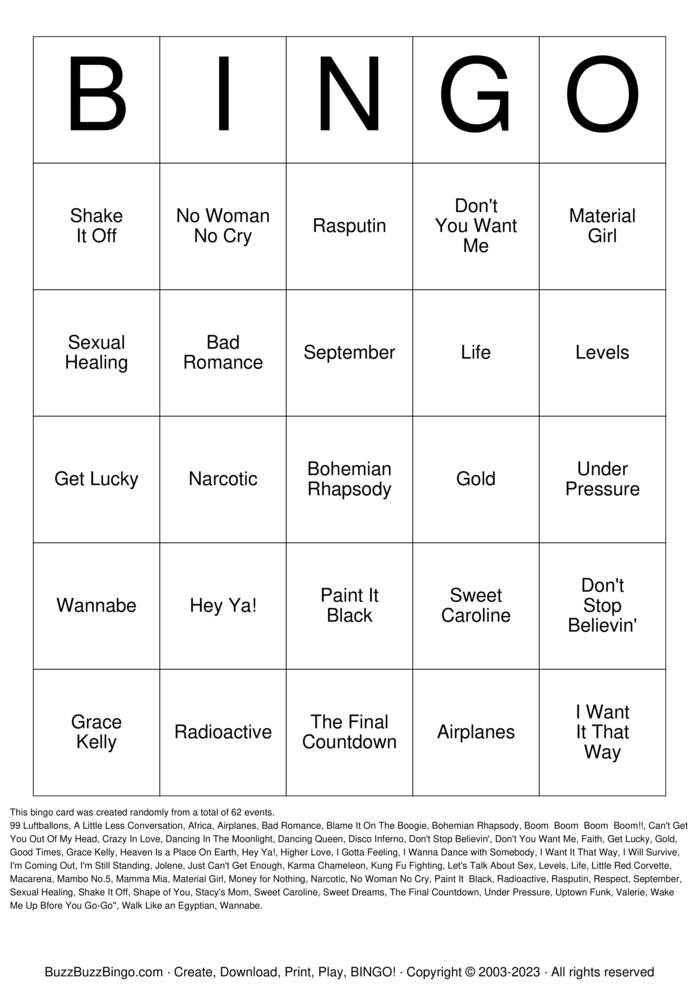 DISCO Bingo Cards to Download, Print and Customize!