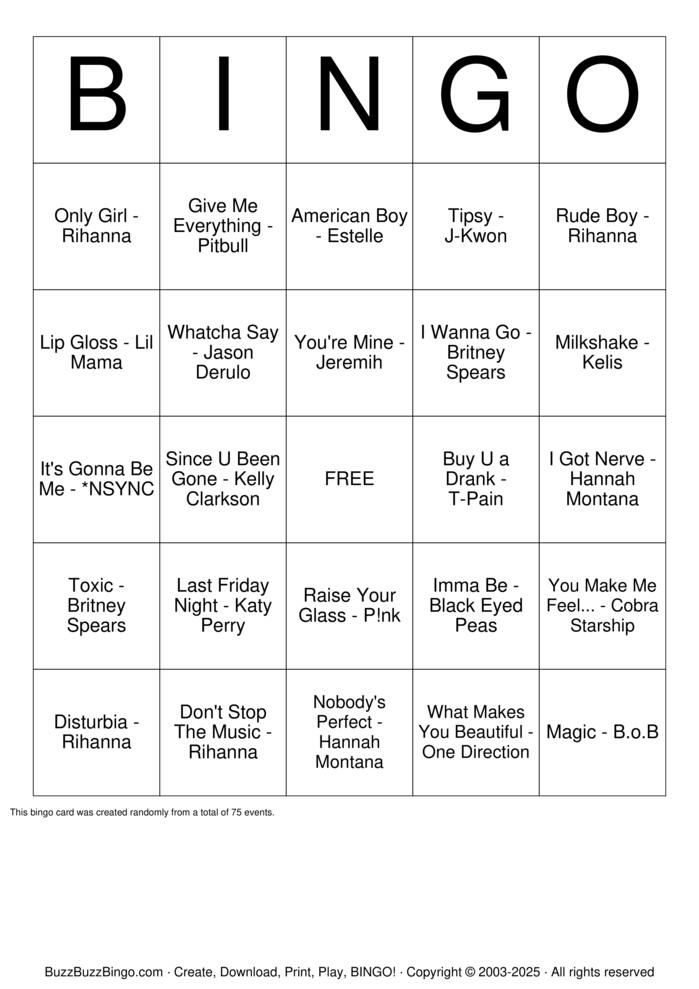 Gen Z Music Bingo Cards to Download, Print and Customize!